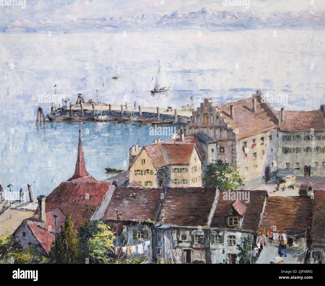 Theodor Höhn Blick auf die Meersburger Unterstadt 1925 Stock Photo - Alamy