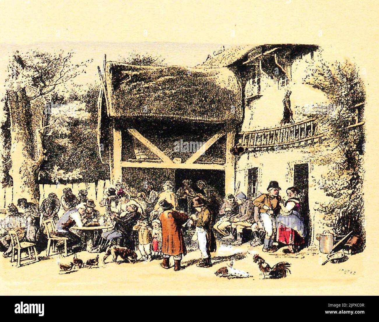 Theodor Hosemann Das Dorfwirtshaus 1846 Stock Photo - Alamy
