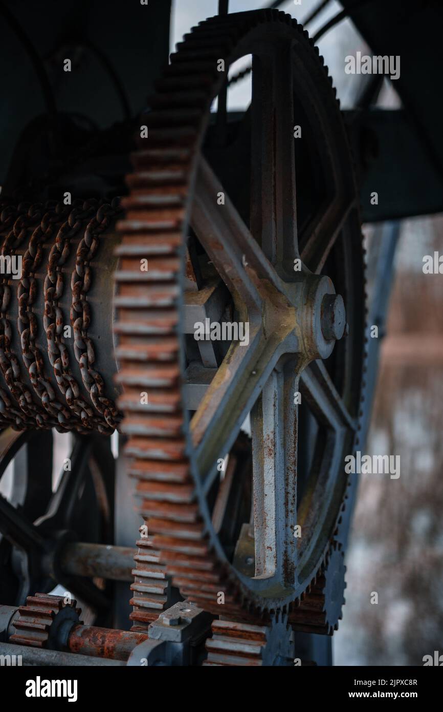 An old and rusty antique gear for chains Stock Photo - Alamy