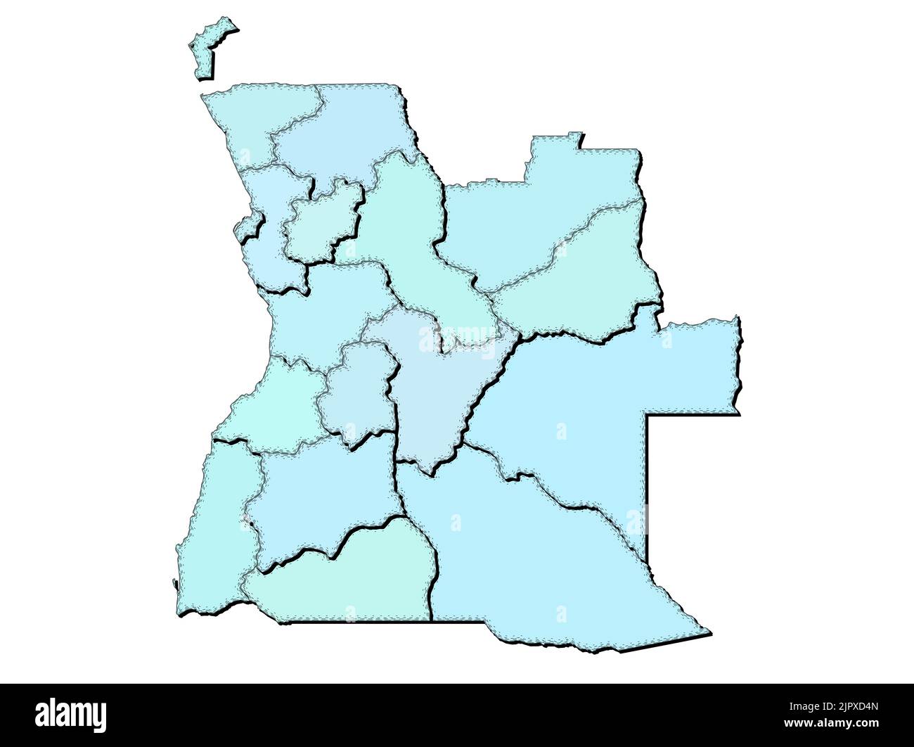 Map of Angola with states isolated Stock Vector Image & Art - Alamy