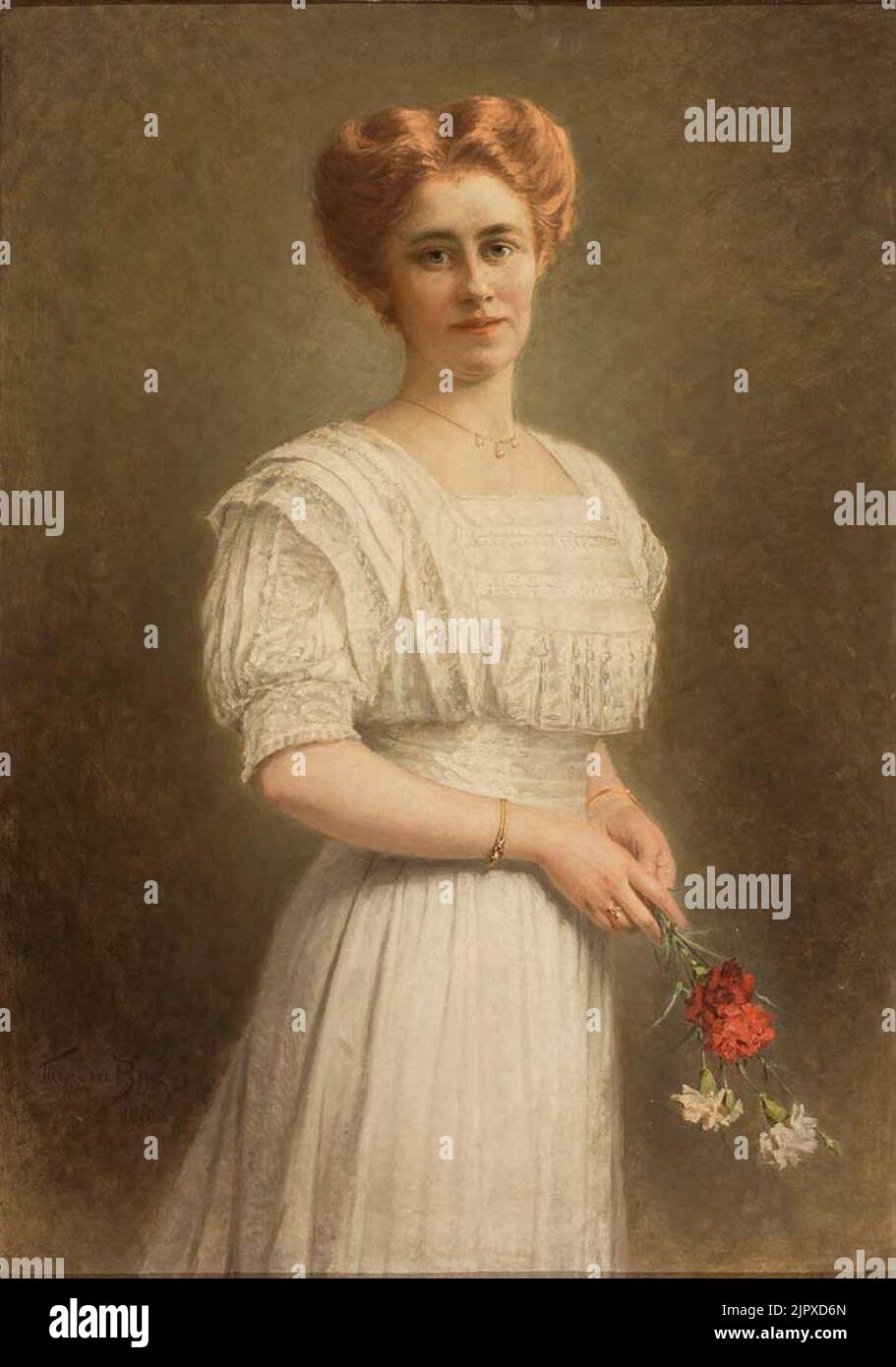 Theodor von der Beek Damenporträt 1919 Stock Photo - Alamy