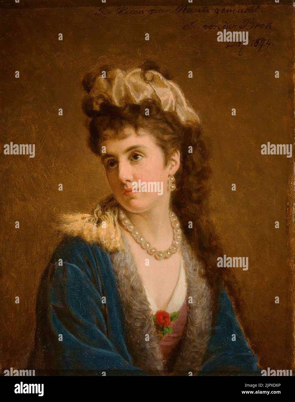 Theodor von der Beek Frauenportrait 1874 Stock Photo - Alamy