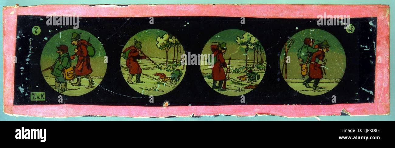 Theodor von Kramer (T.v.K) no 7, GBN, Two hunters with shooting ...