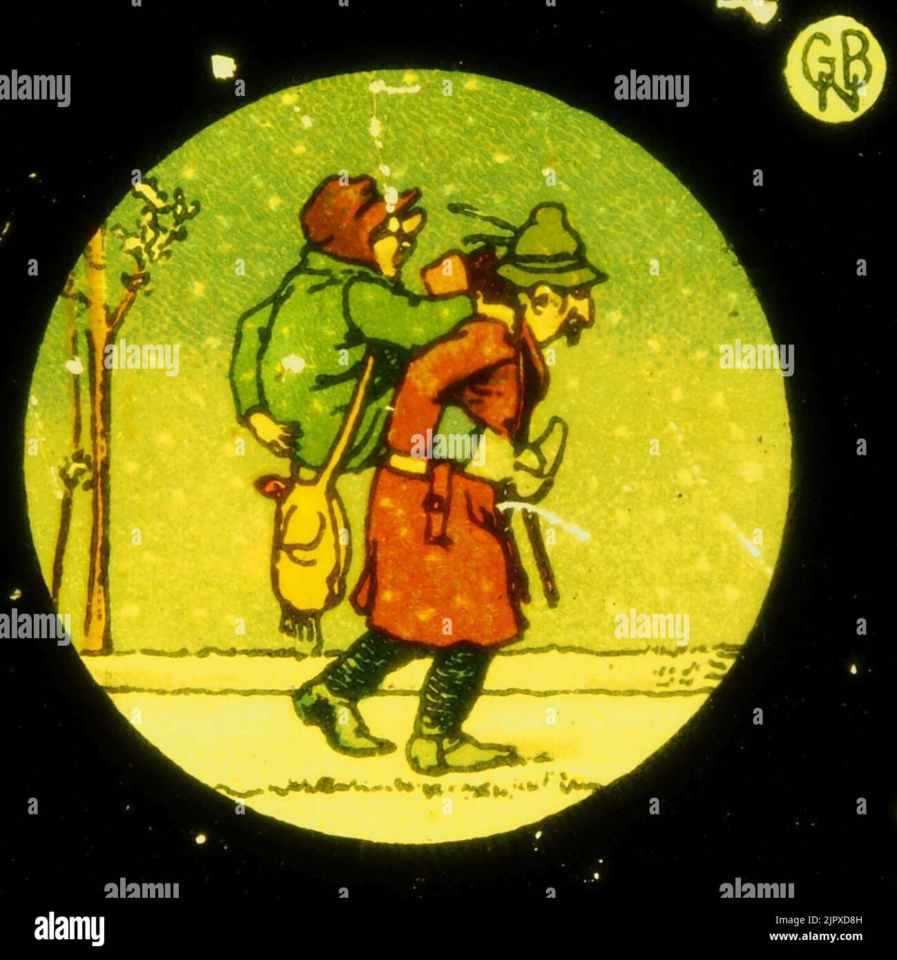 Theodor von Kramer (T.v.K) no 7, GBN, Two hunters with shooting ...