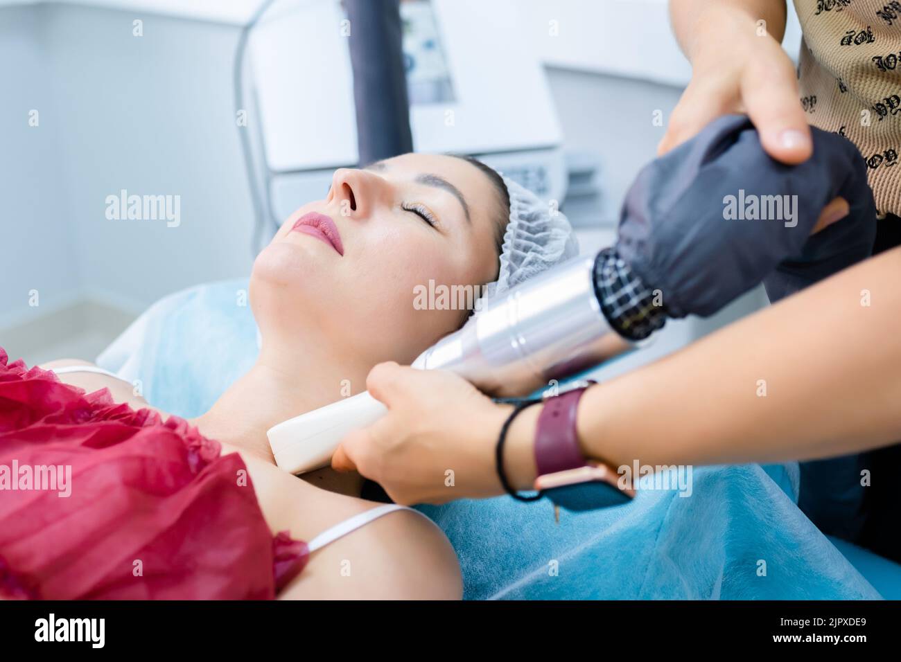 Lpg Massage Apparatus Process Lymphatic Drainage Massage For Woman In