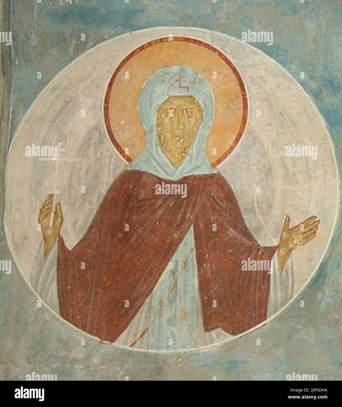 Theodora of Thessaloniki, Russian fresco by Dionisius, 1502 Stock Photo ...