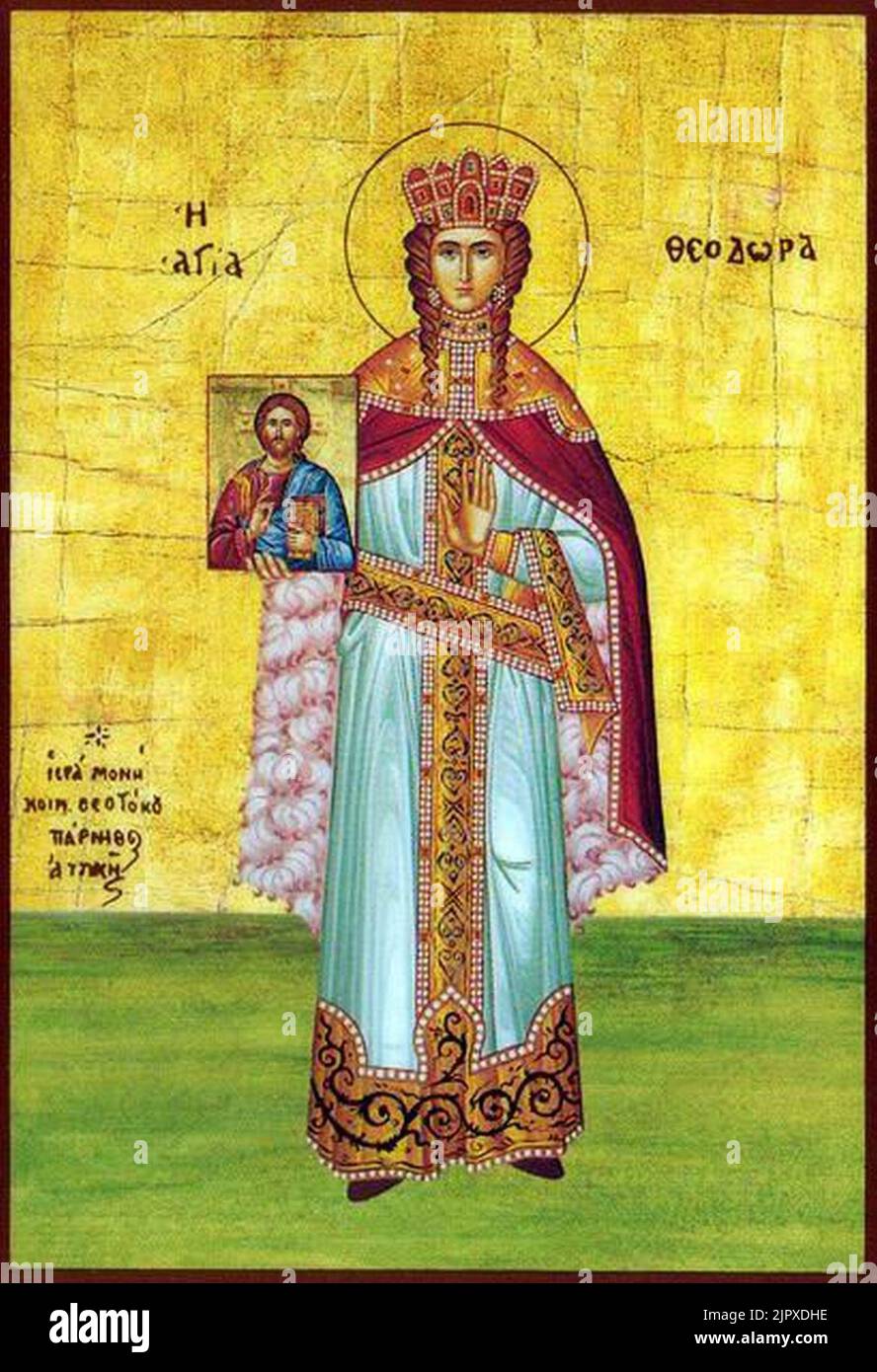 Theodora (greek icon XIX c Stock Photo - Alamy