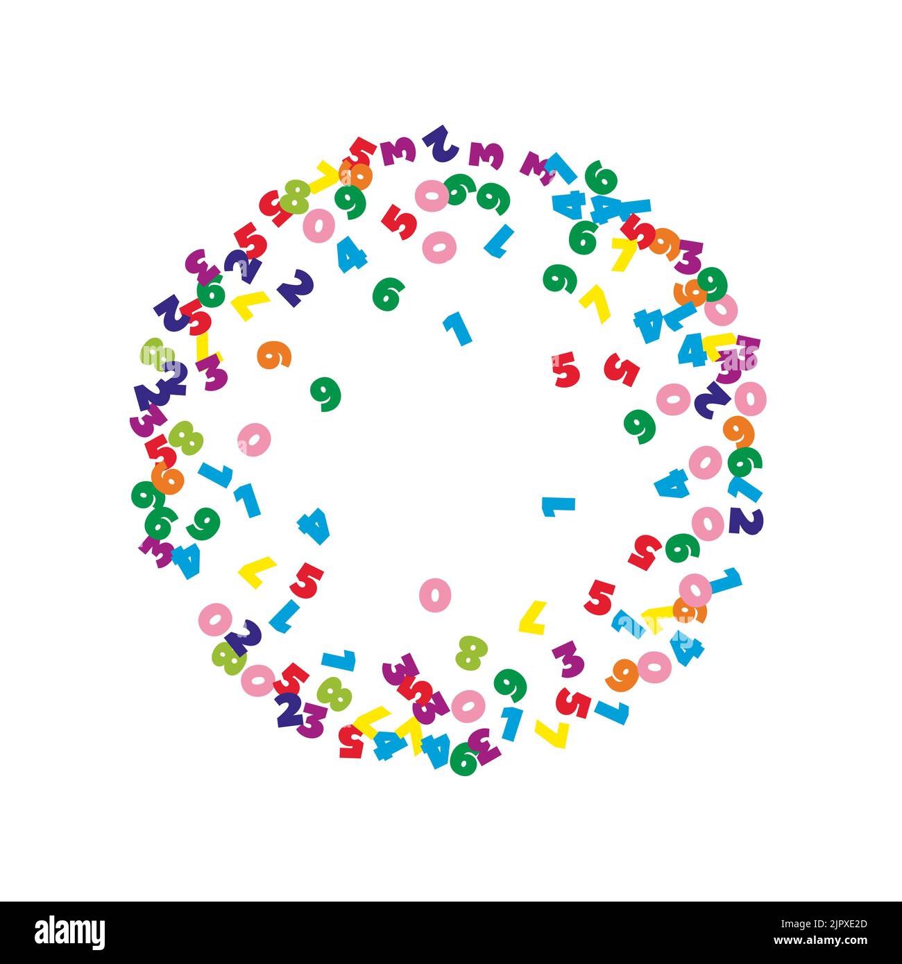 Falling colorful numbers. Math study concept with flying digits ...