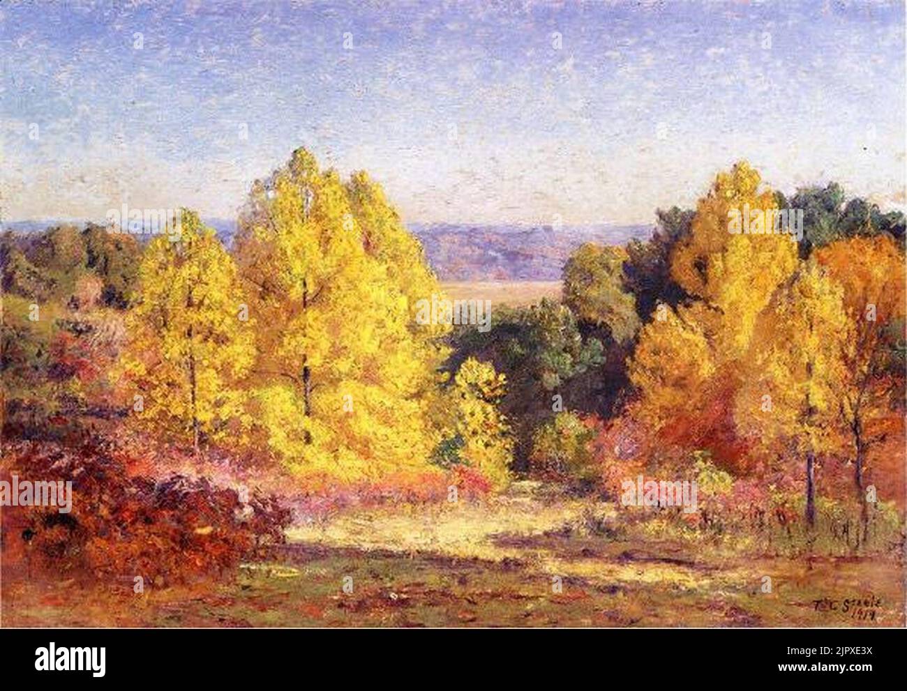 Theodore Clement Steele - The Poplars Stock Photo - Alamy