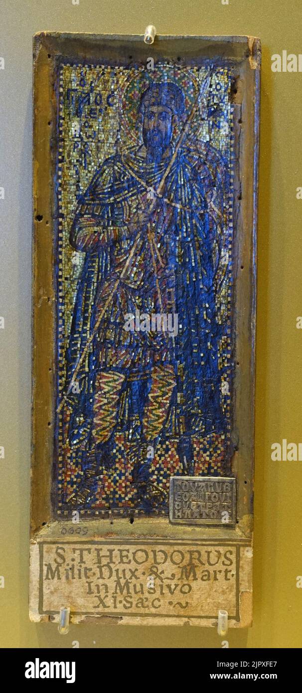 Theodore of Amasea icon, probably Constantinople, 1300s AD, mosaic of ...