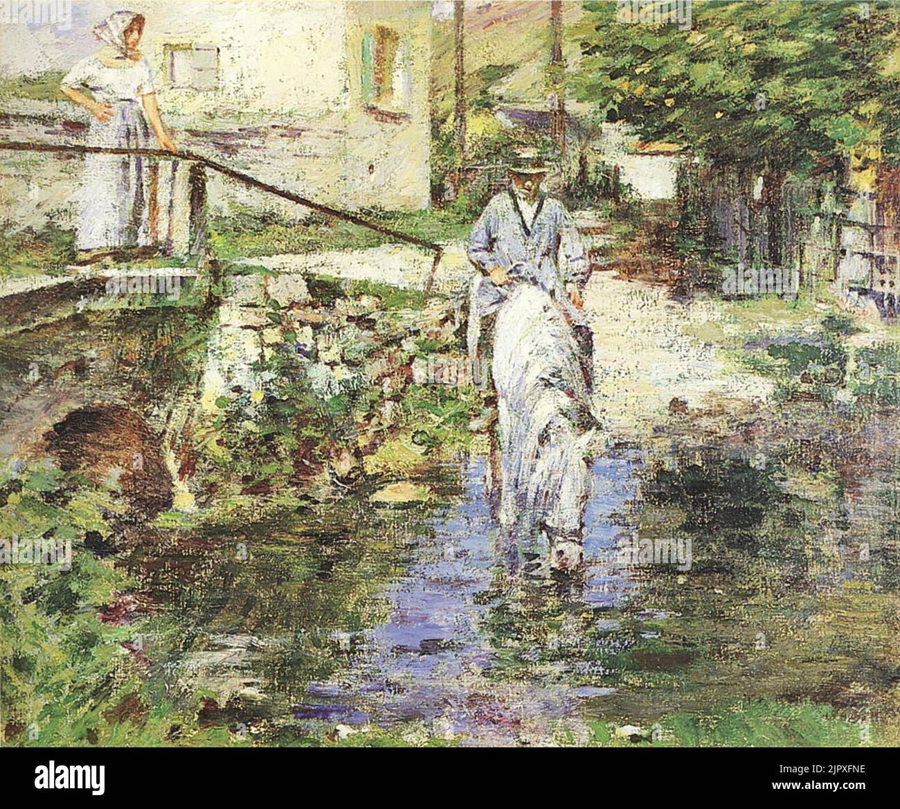 Theodore Robinson (1852-1896) - Père Trognon and His Daughter at the ...