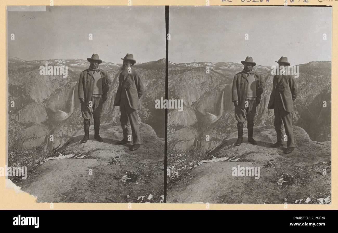 Theodore Roosevelt and John Muir on Glacier Point, Yosemite Valley ...