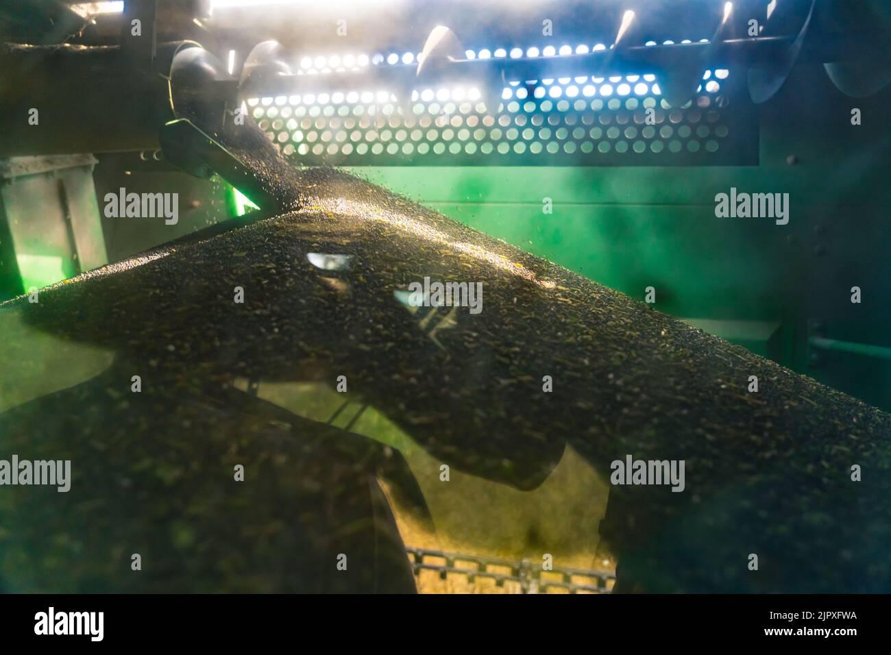 closeup view inside of the combine harvester. High quality photo Stock ...