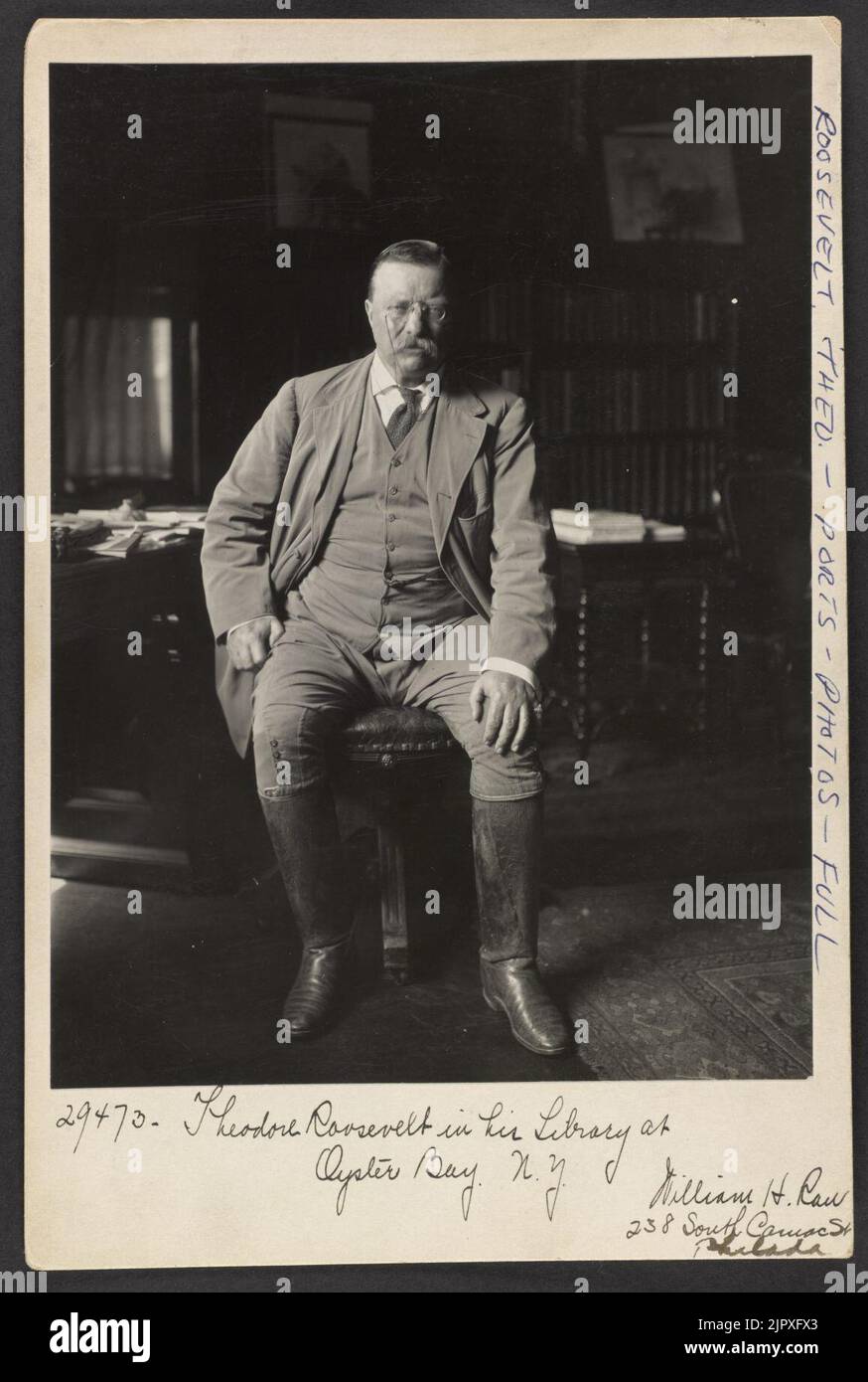 Theodore Roosevelt in his library at Oyster Bay N.Y. - William H. Rau ...