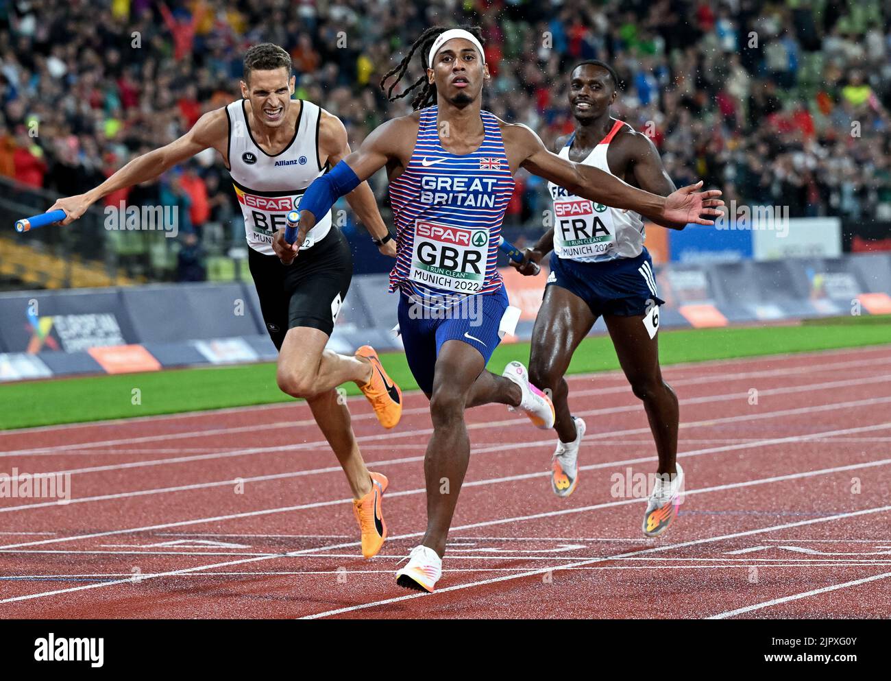 Munich, Germany. 20th Aug, 2022. European Championships, athletics, 4 x ...