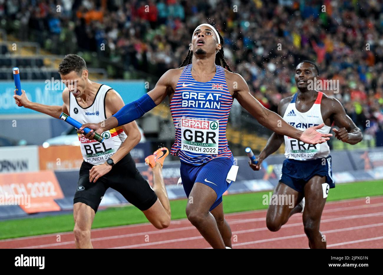 Munich, Germany. 20th Aug, 2022. European Championships, athletics, 4 x ...