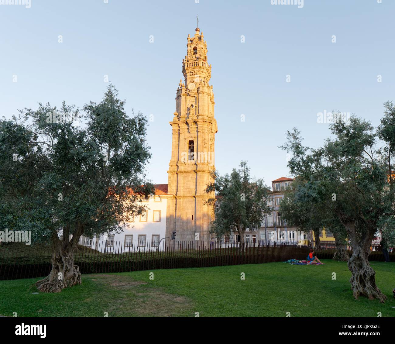 Clérigos Baroque Church and Tower as seen from Jardim das Oliveiras ...