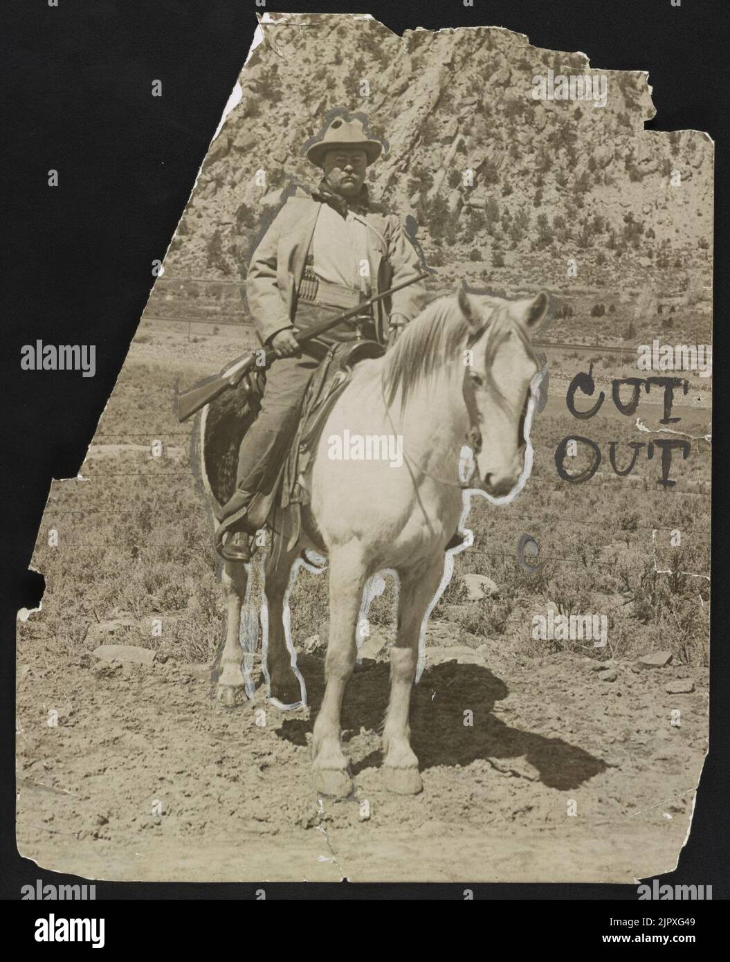 Theodore Roosevelt on horseback, holding a rifle Stock Photo - Alamy