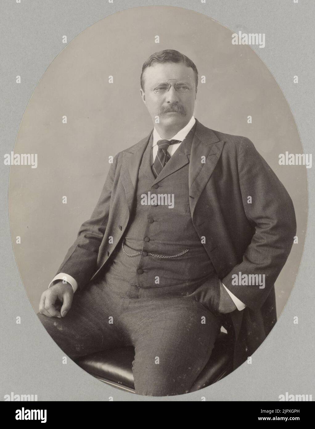 Theodore Roosevelt, three-quarter length portrait, seated, facing right ...
