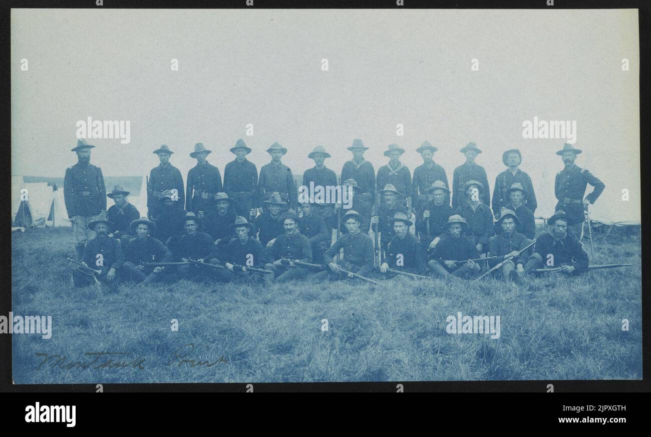 Theodore Roosevelt's Rough Riders, Company B, at military camp, Montauk ...