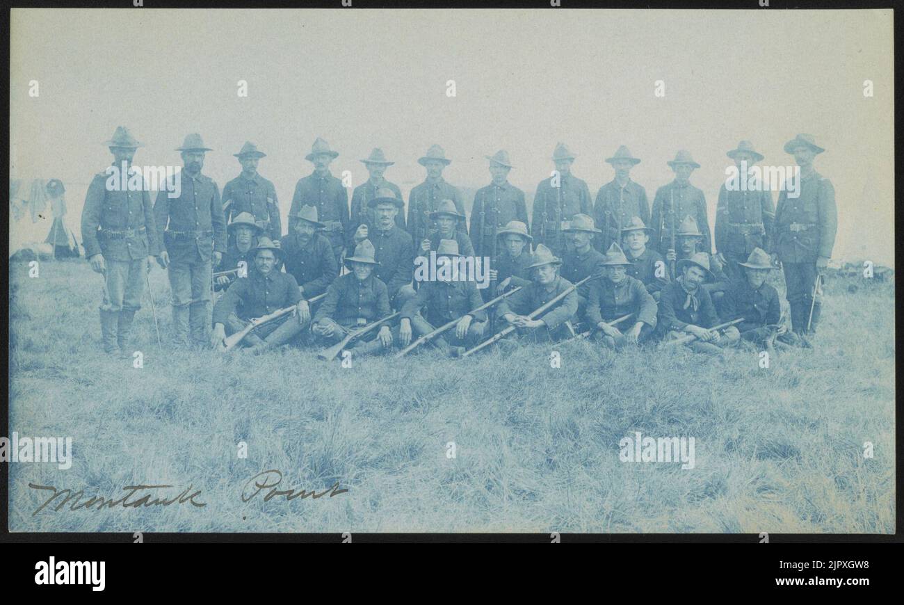 Theodore Roosevelt's Rough Riders, Company L, at military camp, Montauk ...