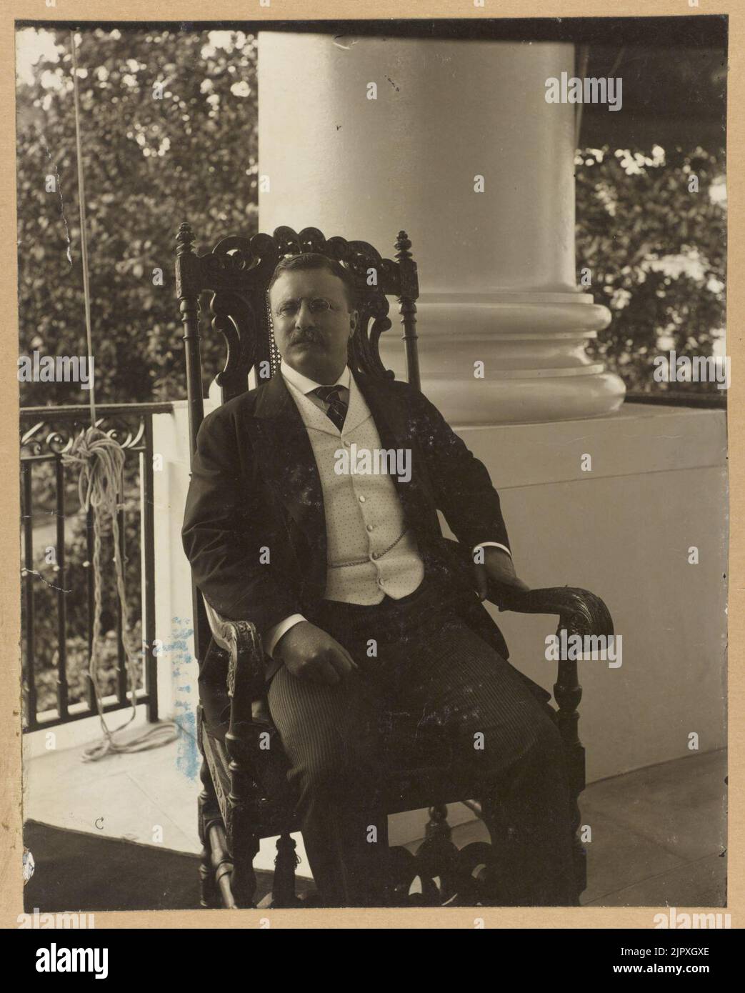 Theodore Roosevelt, three-quarters length portrait, seated, facing ...
