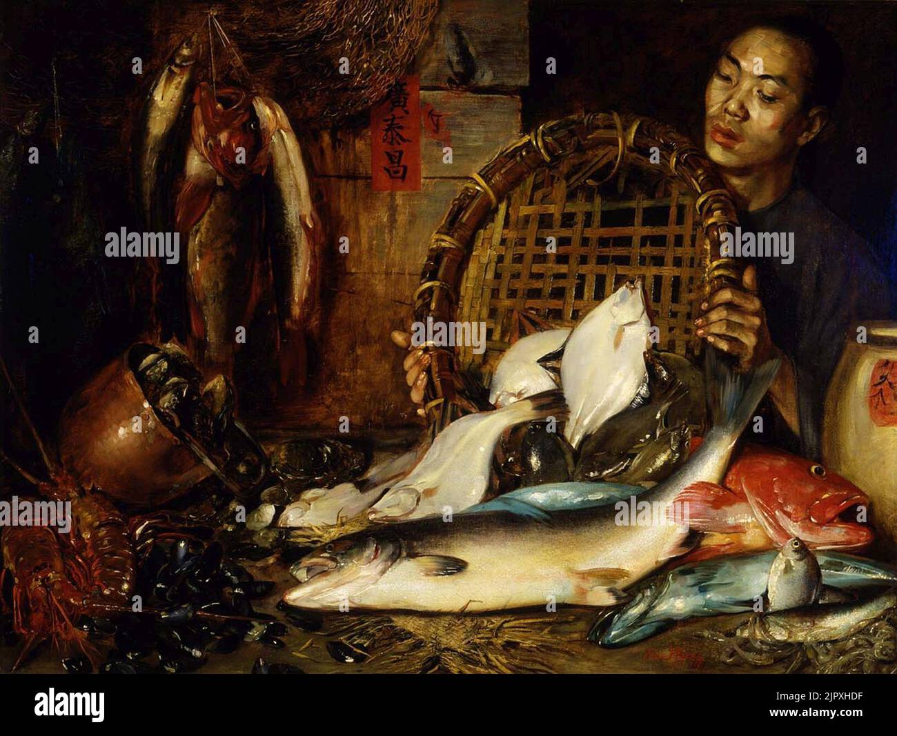 Theodore Wores - The Chinese Fishmonger Stock Photo - Alamy