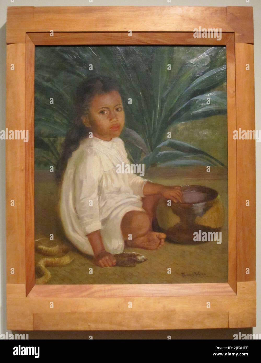 Theodore Wores - 'Hawaiian Child with Poi Bowl', oil on canvas, c. 1901 ...