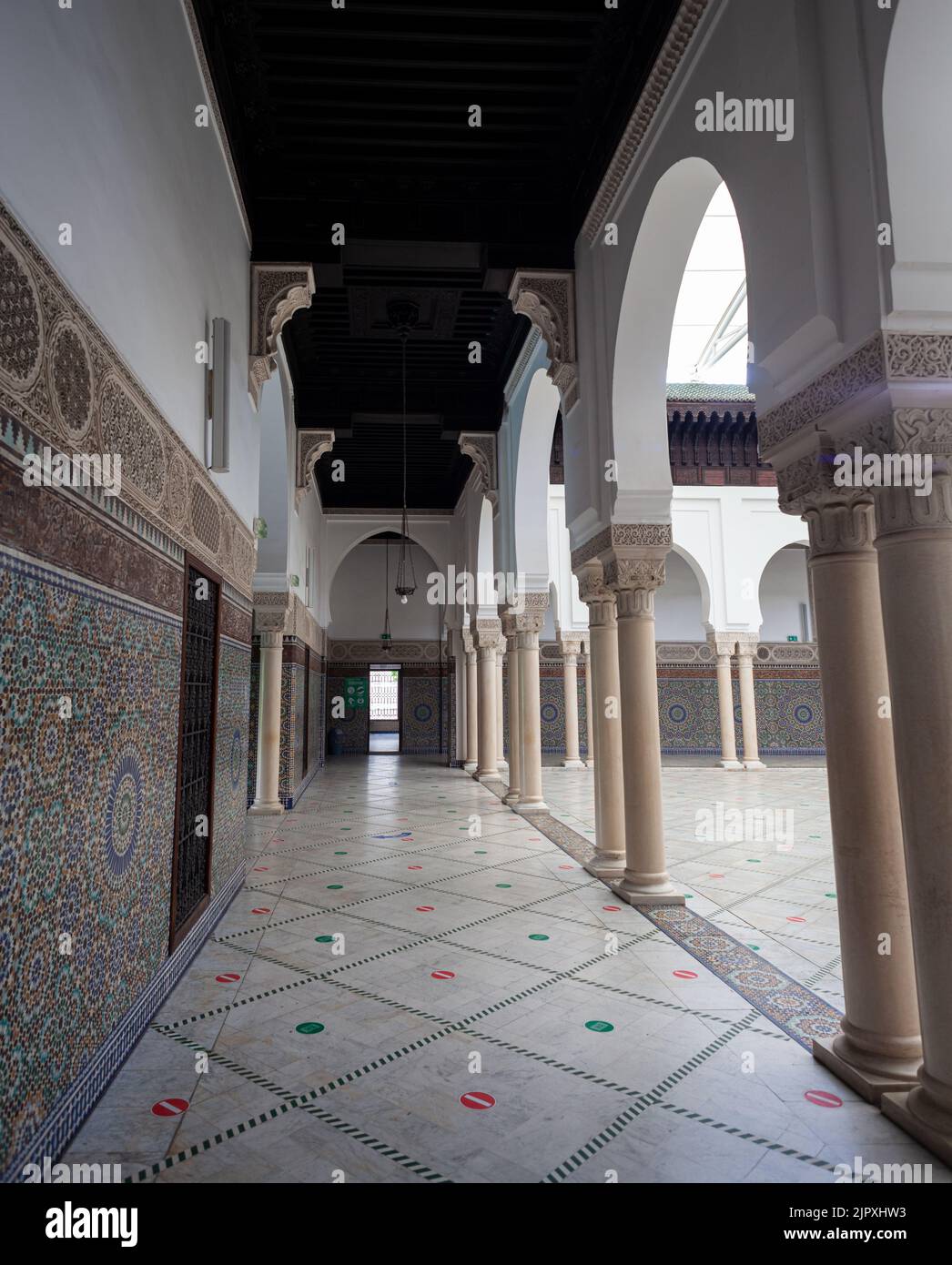 Interior of the Grand Mosque of Paris full of beautiful mosaics Stock ...