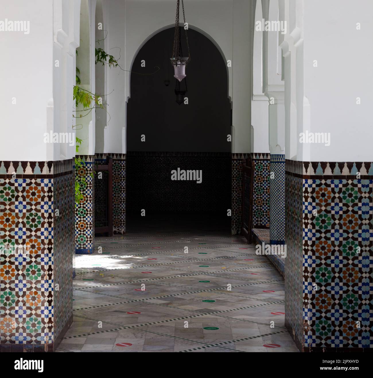 Interior of the Grand Mosque of Paris full of beautiful mosaics Stock ...