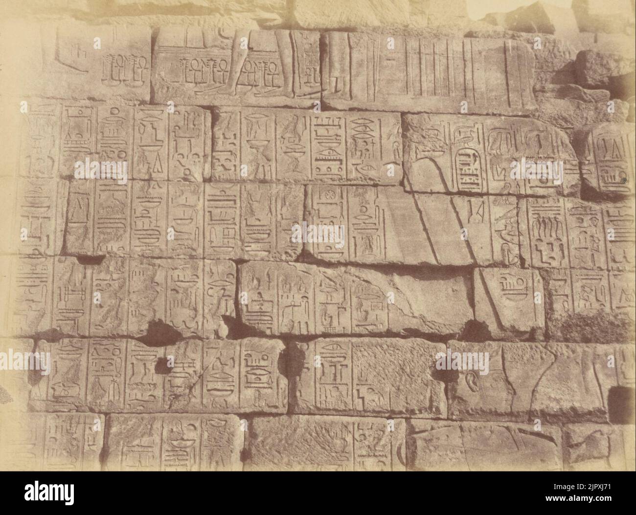 Théodule Devéria (French - (Close-up View of Hieroglyphic Inscriptions ...