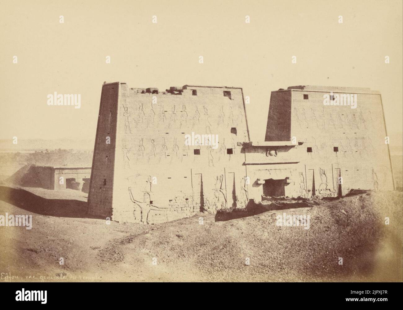 Théodule Devéria (French - (Overview of the Temple of Edfu Stock Photo ...