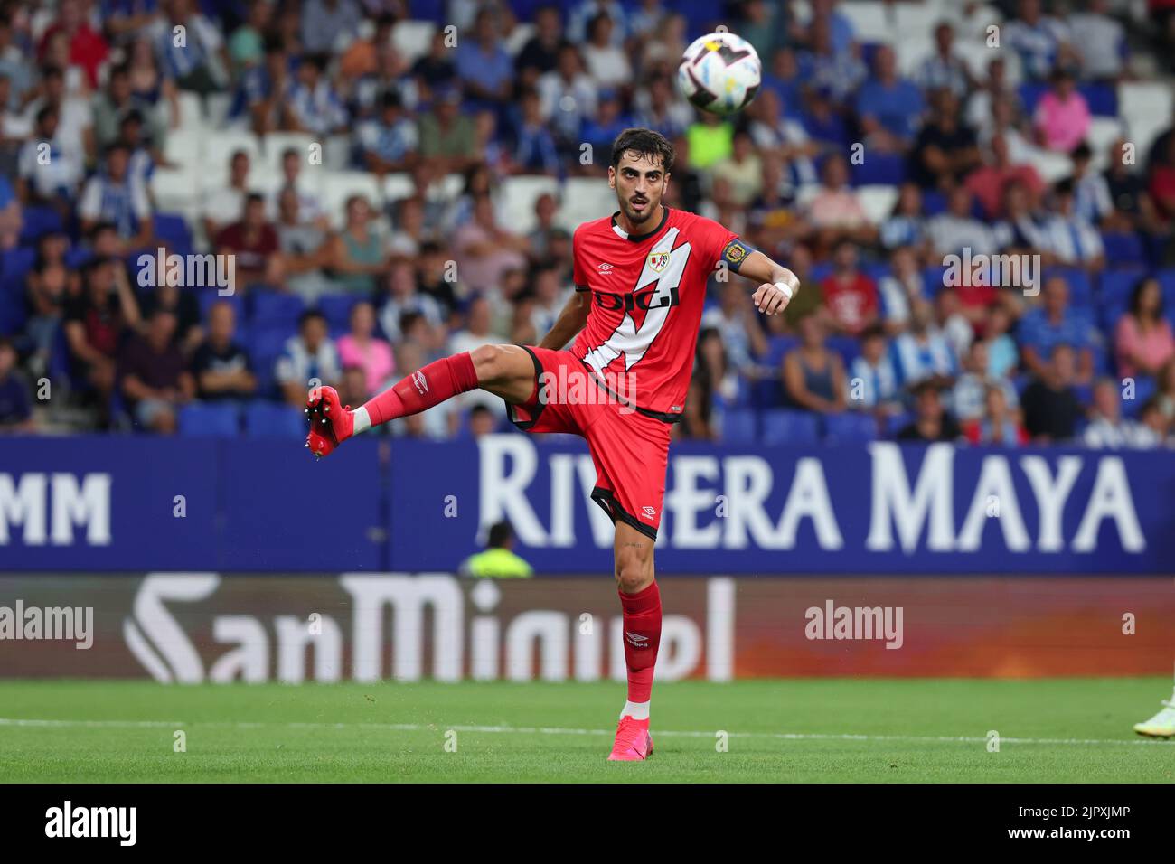 Alejandro Catena of Rayo Vallecano in action during the La Liga match ...