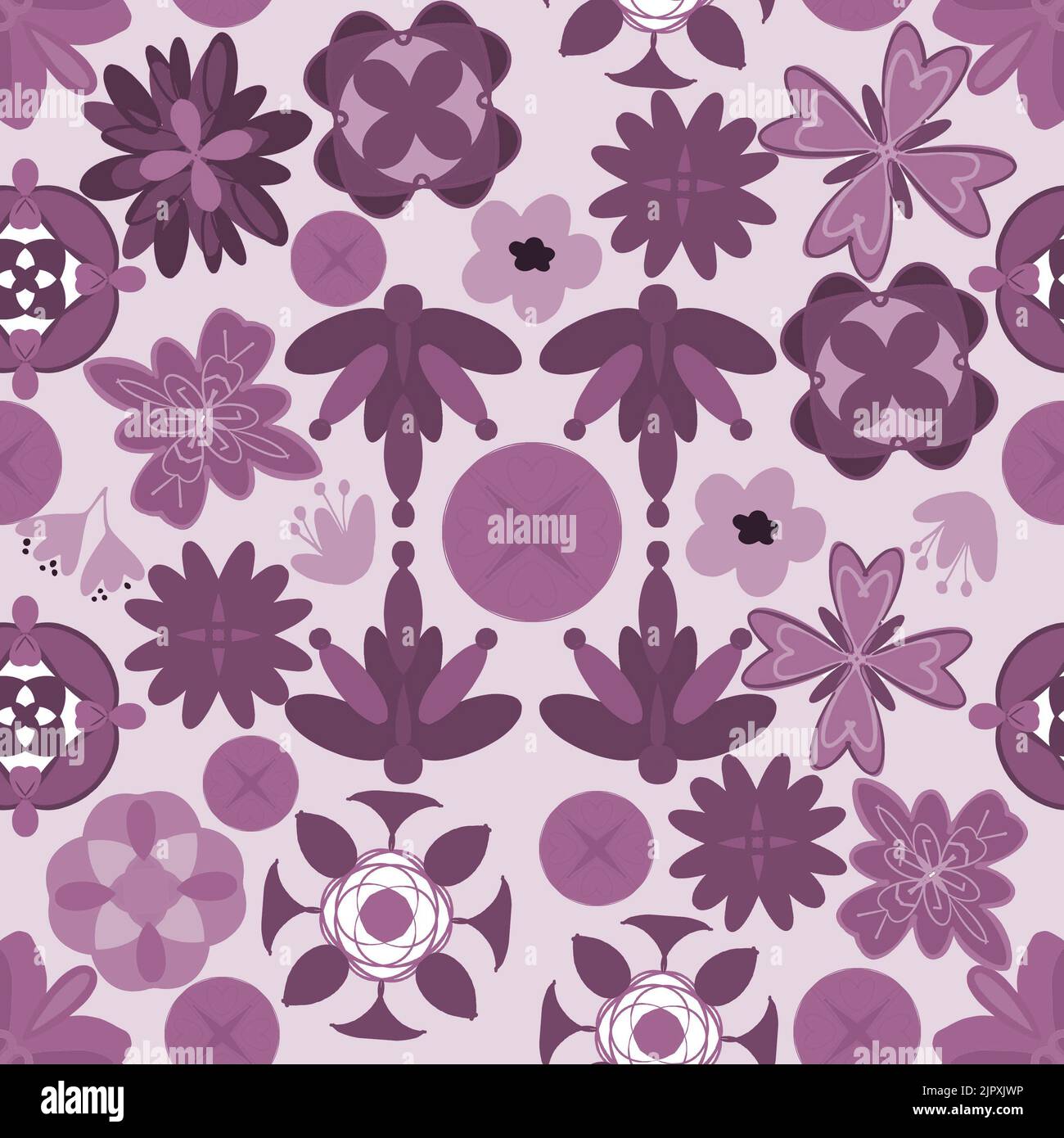 Colorful shapes clustered together to form a modern repeating pattern ...