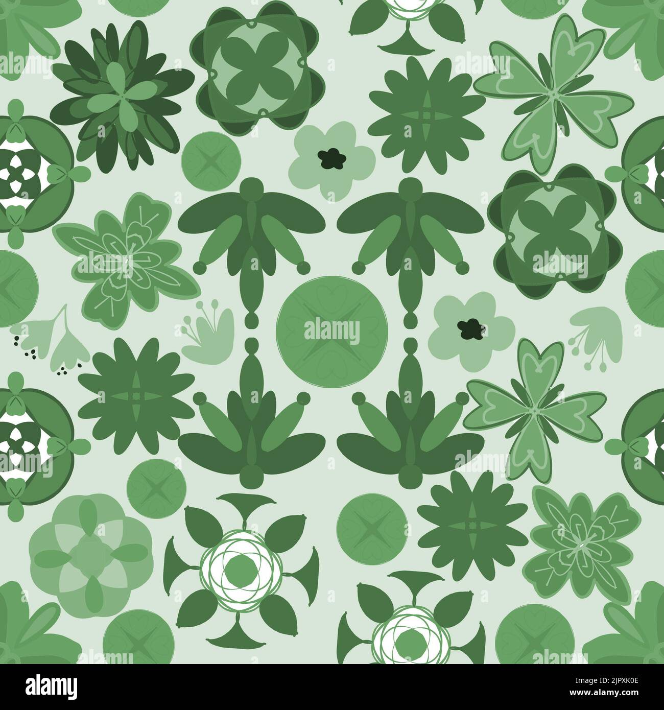 Colorful shapes clustered together to form a modern repeating pattern ...