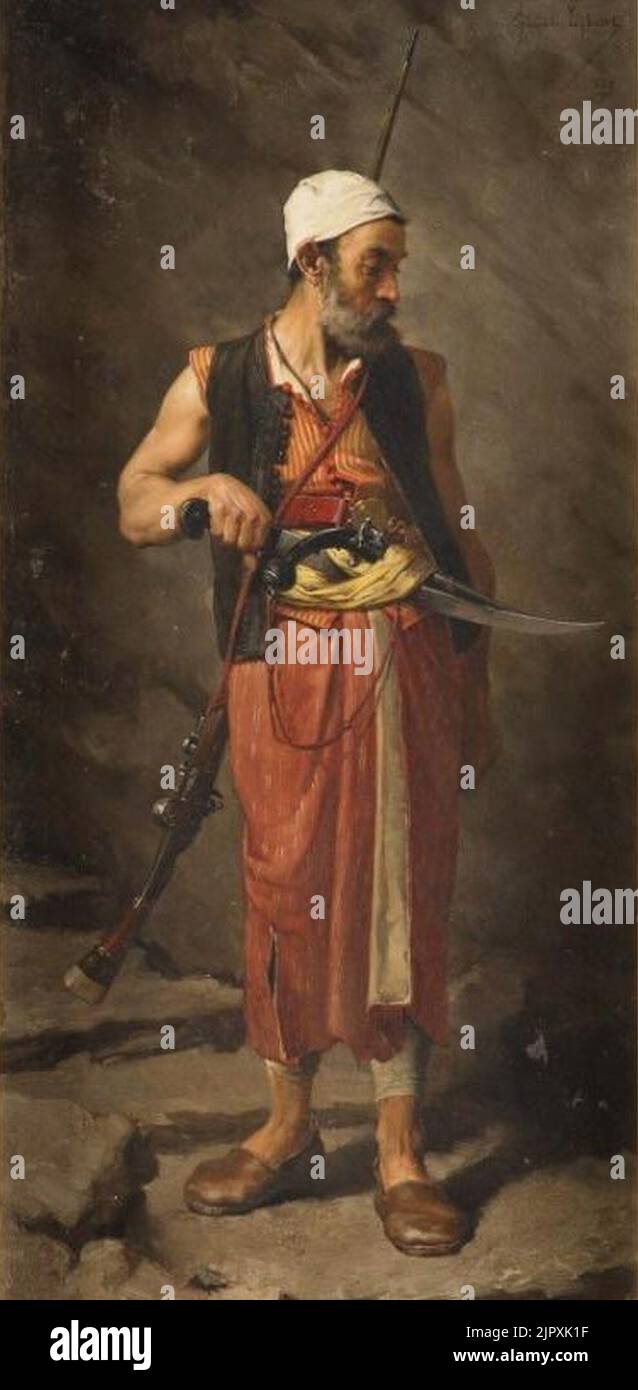 Théophile Lybaert - Algerian soldier Stock Photo - Alamy
