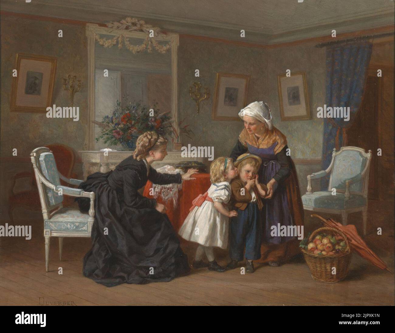 Theophile Emmanuel Duverger Besuch vom Lande Stock Photo - Alamy