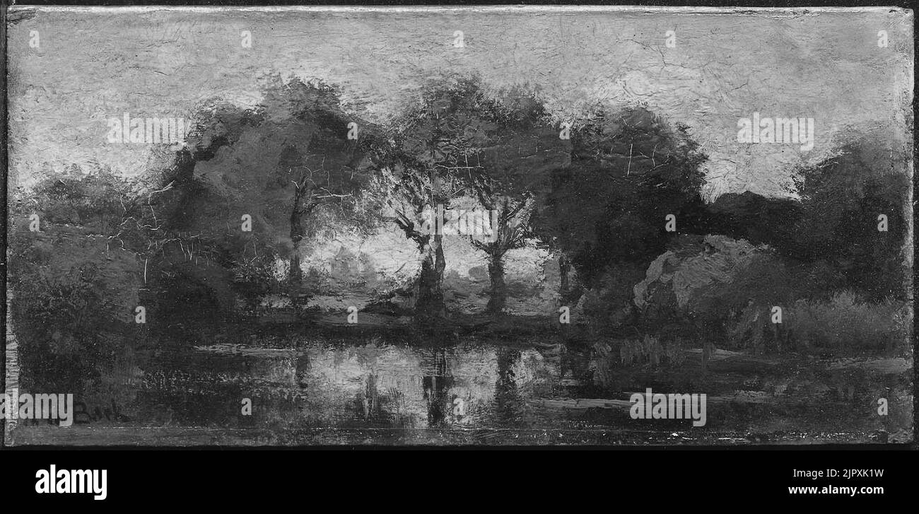 Theophile Emile Achille de Bock - Pool in the Forest Stock Photo - Alamy