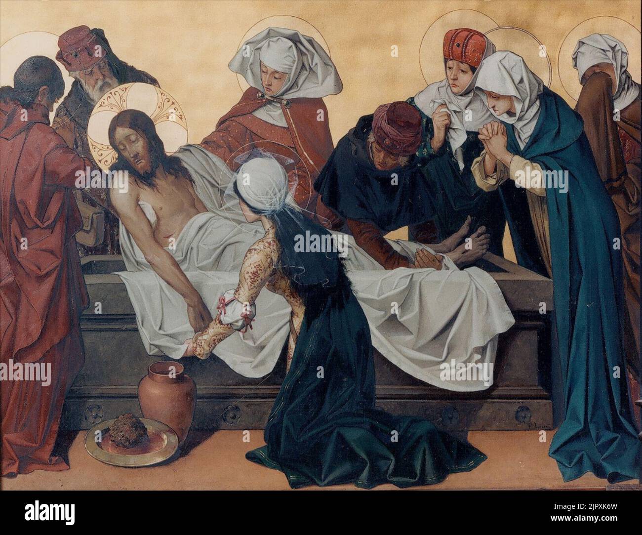 Theophile Lybaert - Jesus is laid in the tomb and covered in incense ...