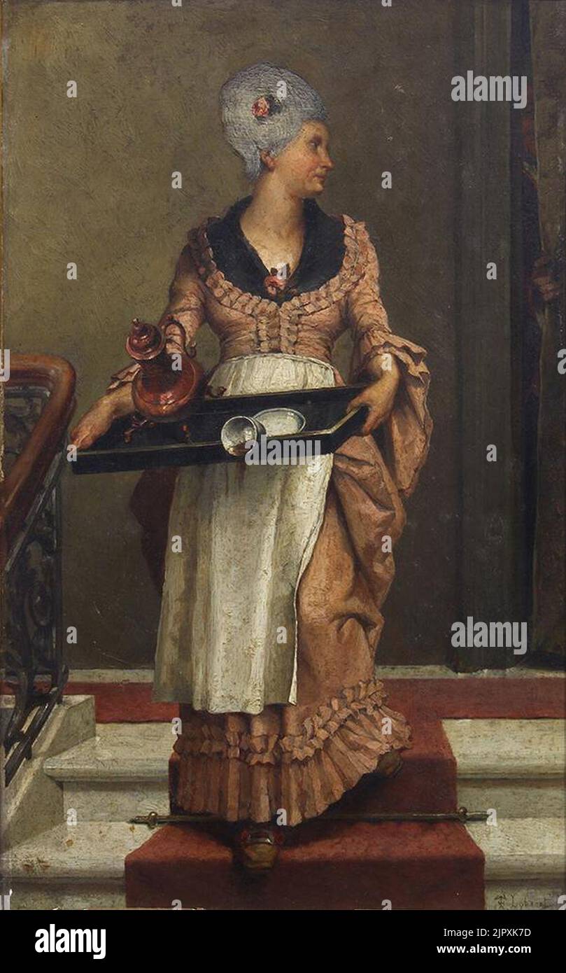 Theophile Lybaert - Woman spilling tea Stock Photo - Alamy