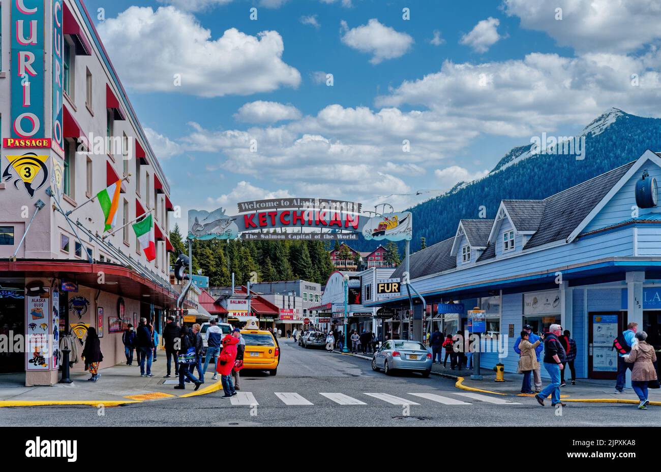 KETCHIKAN, ALASKA - May 26, 2022: Ketchikan is the southeasternmost ...
