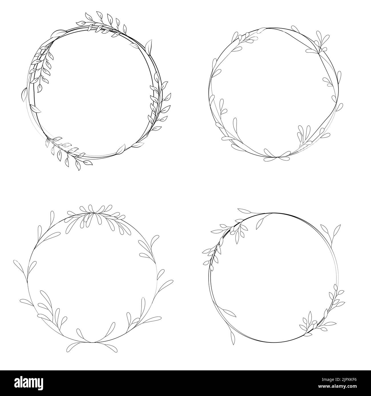 frame set floral botanical vector Stock Vector Image & Art - Alamy
