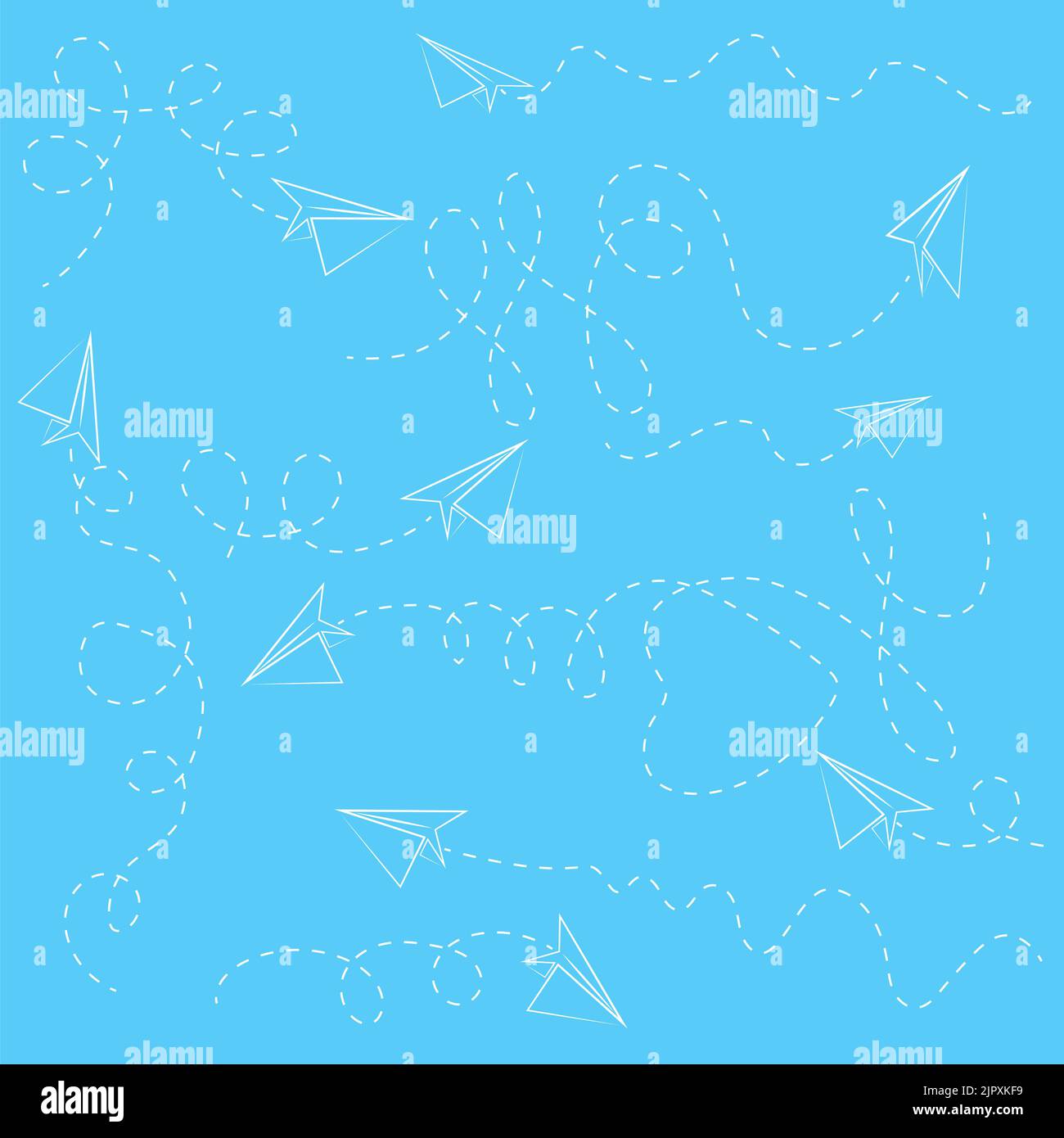 White Paper Plane Set Isolated on Blue Background Stock Photo - Alamy