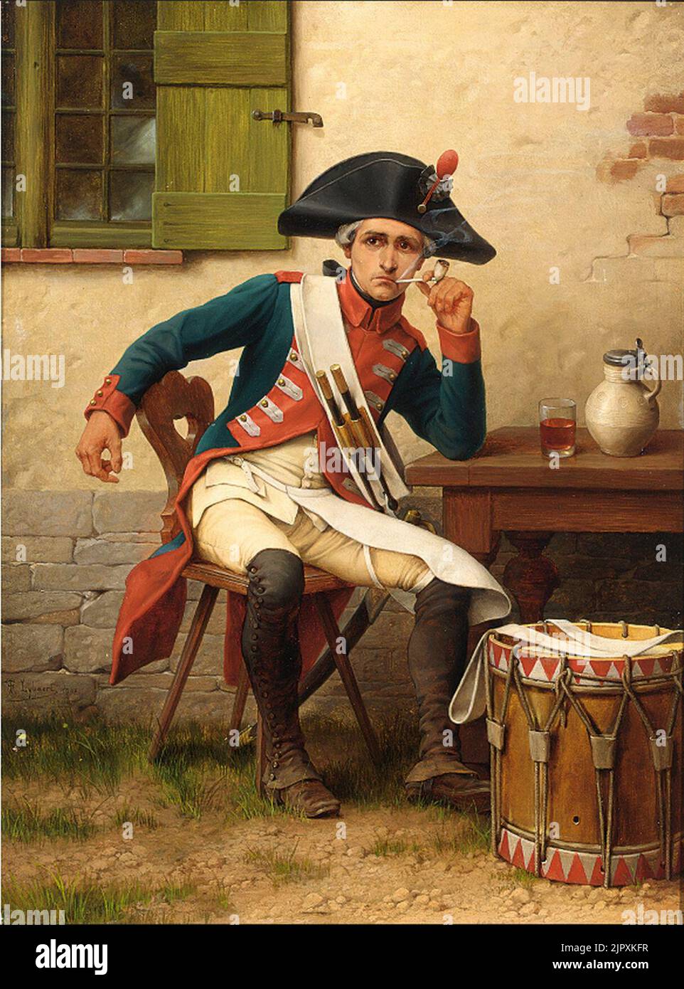 Theopile Lybaert - The smoker, the drummer of the Jersey Blues Stock ...