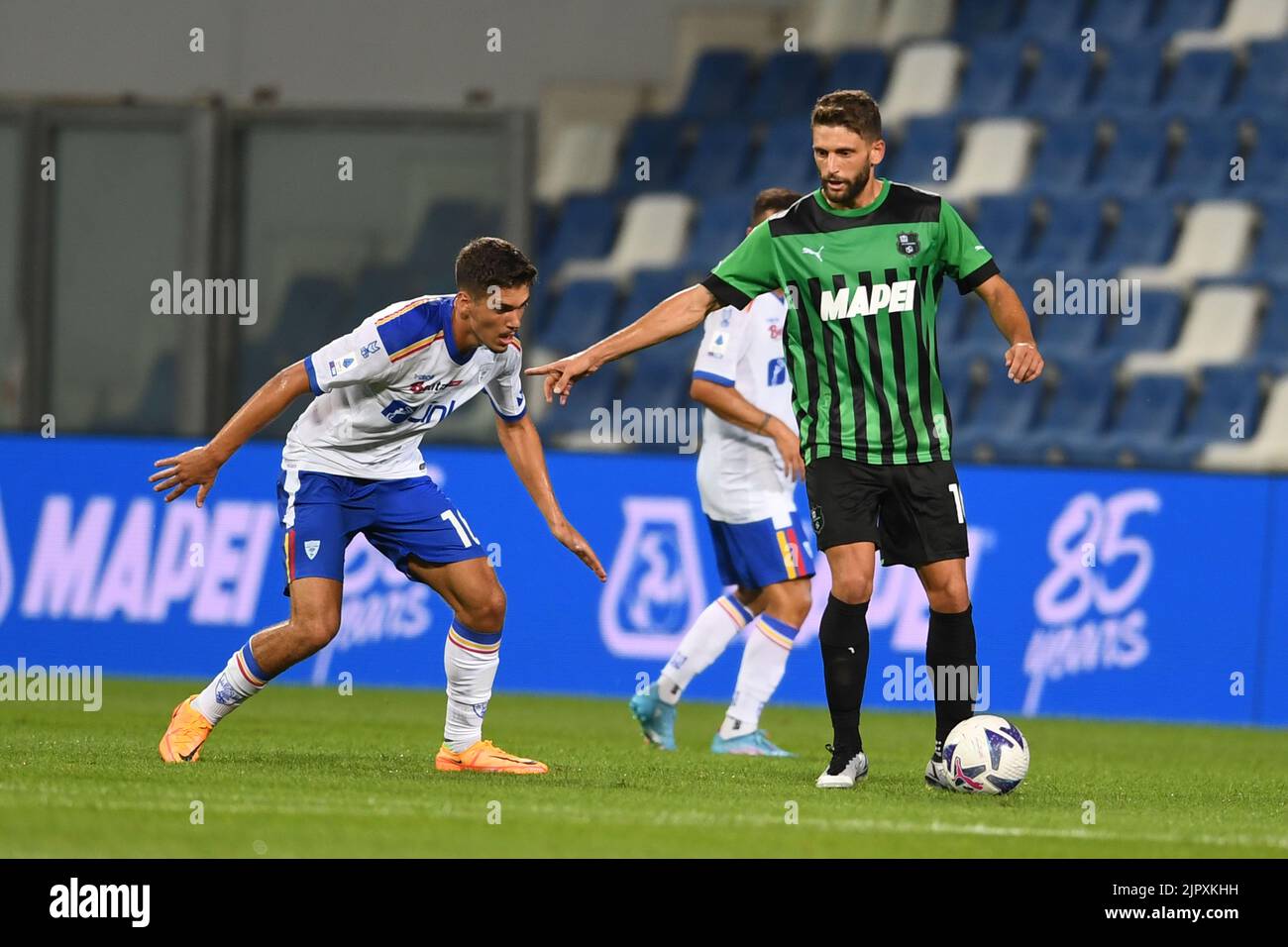 Domenico Berardi (Sassuolo)Joan Gonzalez Canellas (Lecce) during the ...