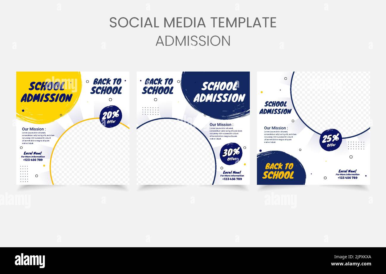 school admission back to school social media banner Stock Vector Image ...