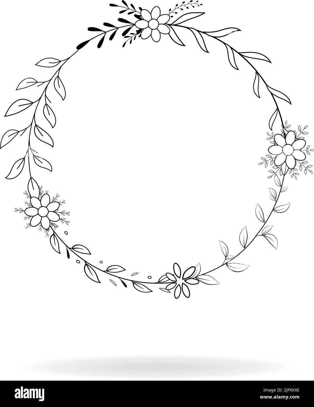 Circle frame set botanical Cut Out Stock Images & Pictures - Alamy