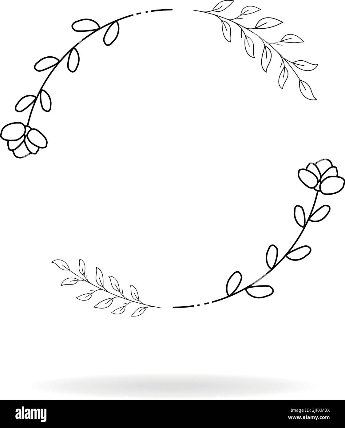 botanical radial frame floral vector Stock Vector Image & Art - Alamy