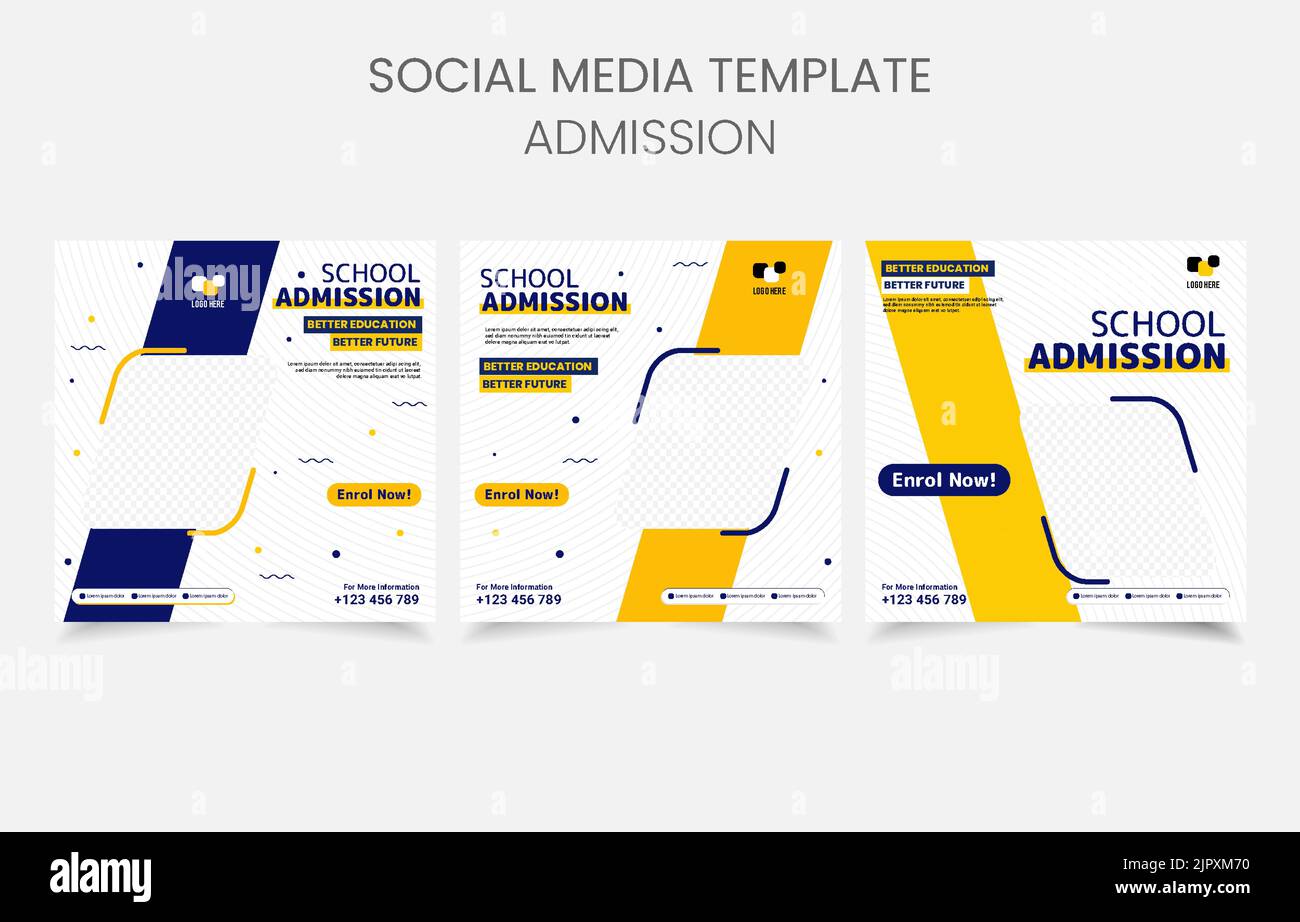banner social media set school admission template Stock Vector Image ...