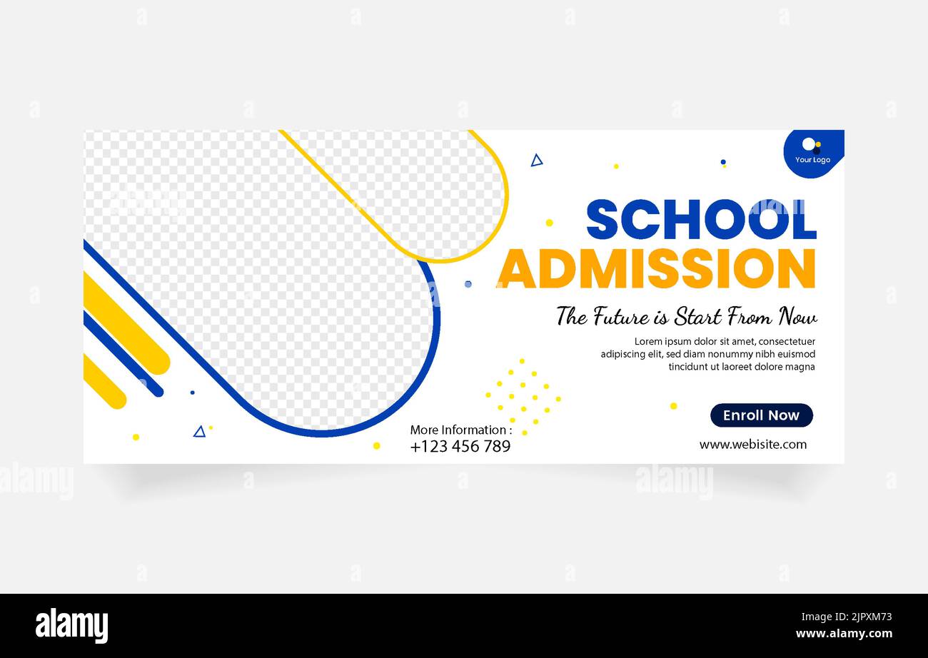 template banner design school admission Stock Vector Image & Art - Alamy